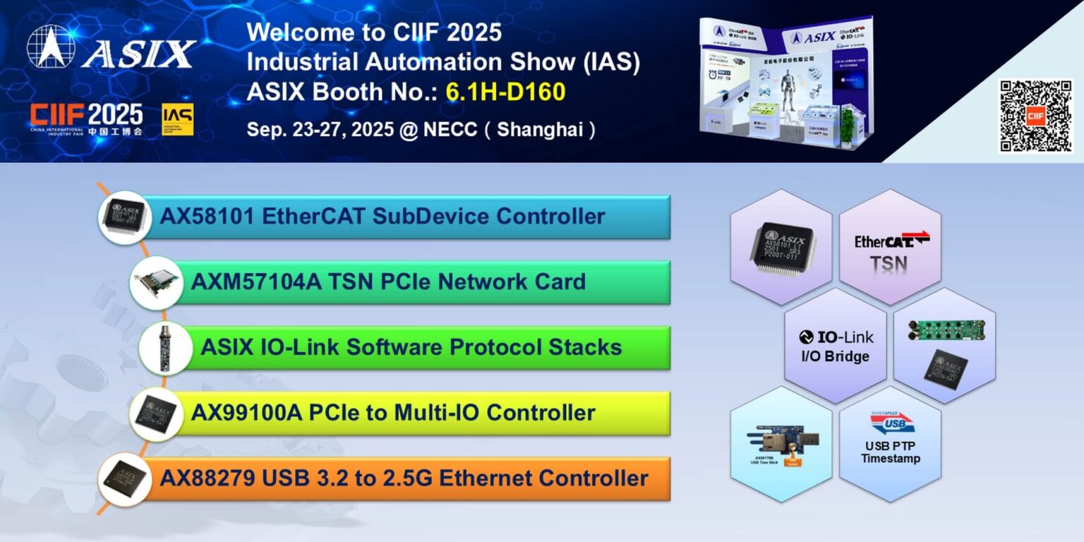 ASIX to Showcase Latest Industrial Communication and USB PTP Timestamp ...